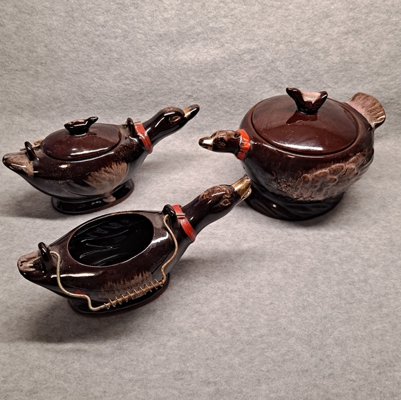 Japan | Kitchen | Vintage 5s Japanese Redware Geese Duck Creamer Sugar ...